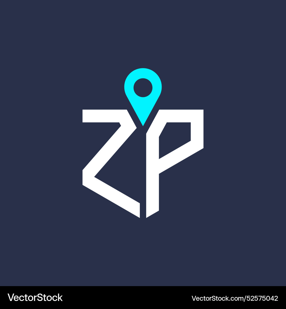 Zp location logo design for recruitment Royalty Free Vector