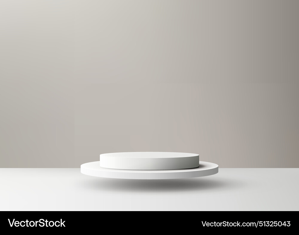 3d white podium rests on a table Royalty Free Vector Image