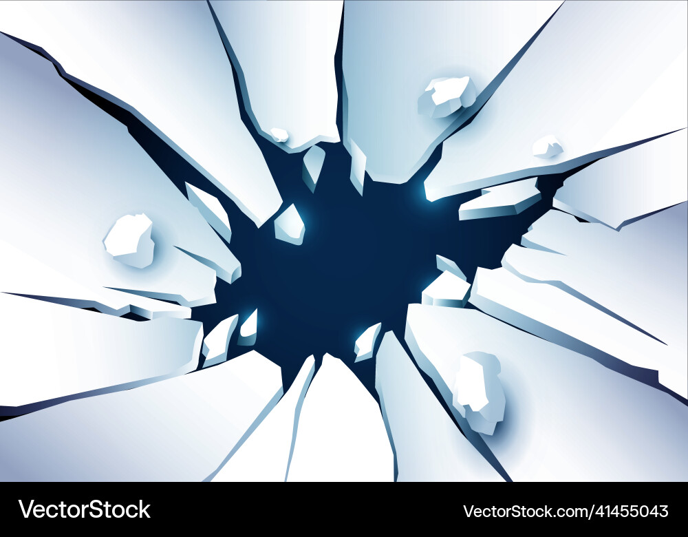 Broken ice or crumbling white wall background Vector Image