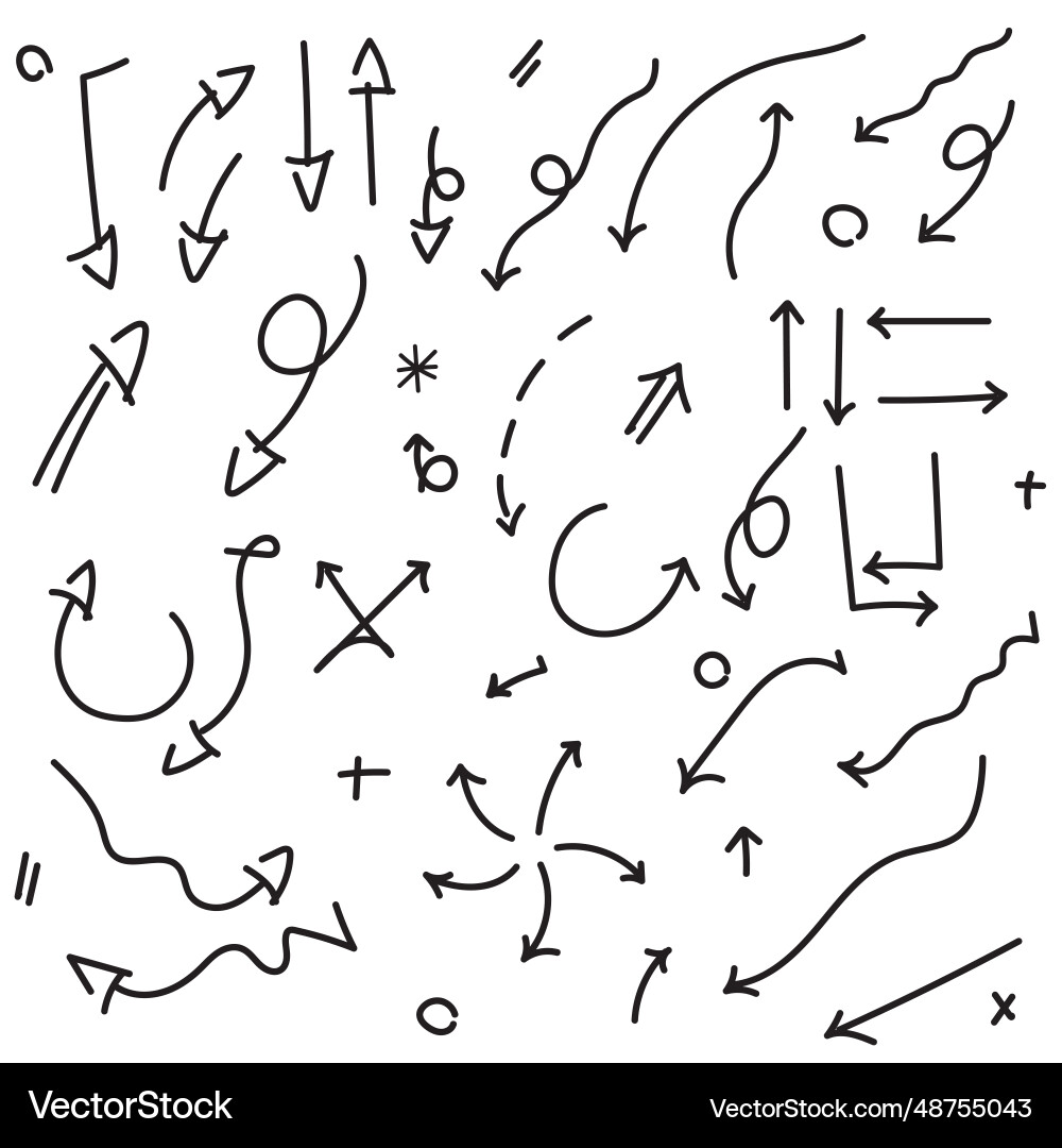 Collection of minimal arrows Royalty Free Vector Image