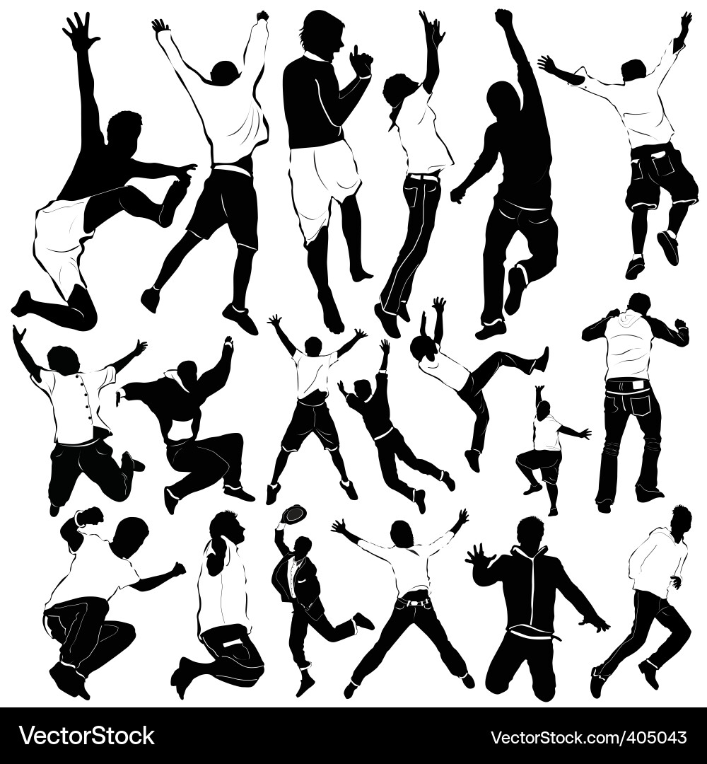 Dancing and party men Royalty Free Vector Image
