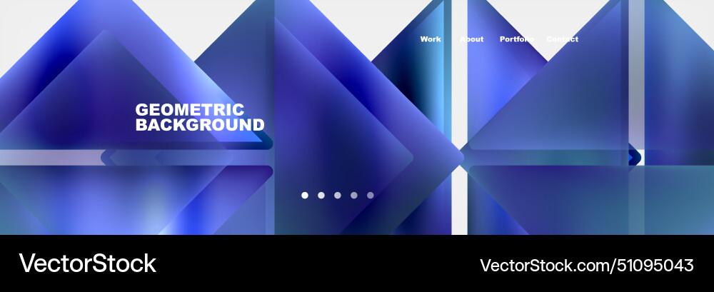 Electric blue triangles create a geometric pattern