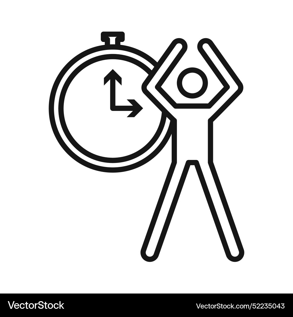 Exercise time icon black line art logo Royalty Free Vector