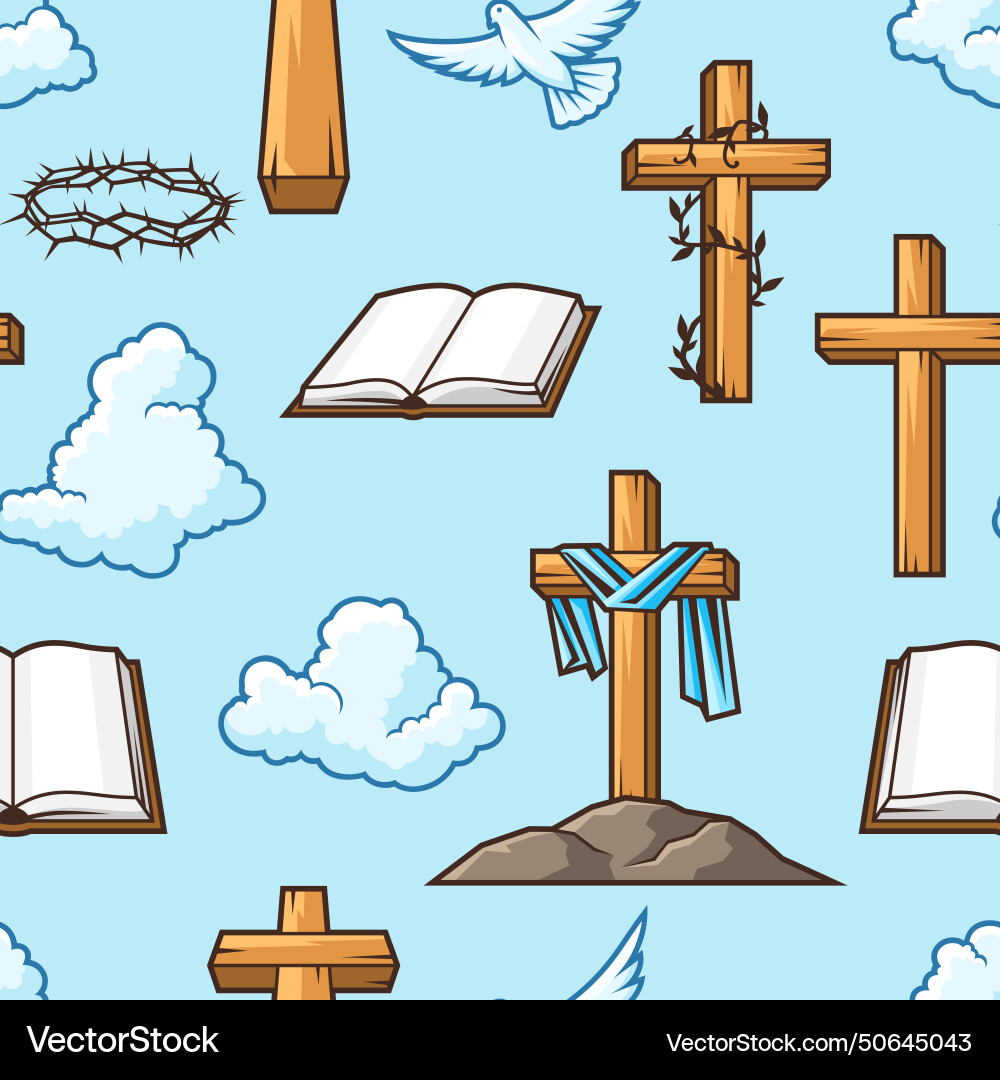 Happy easter seamless pattern background Vector Image