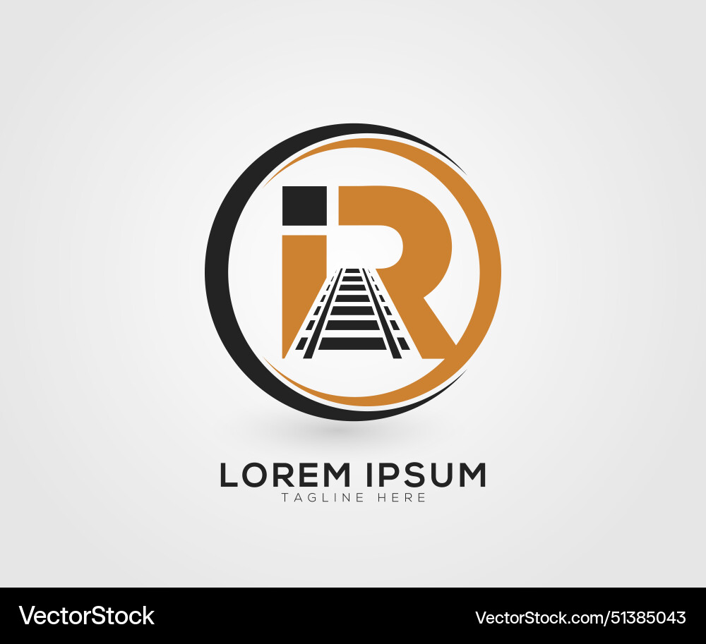 Ir letter train line logo designs template Vector Image