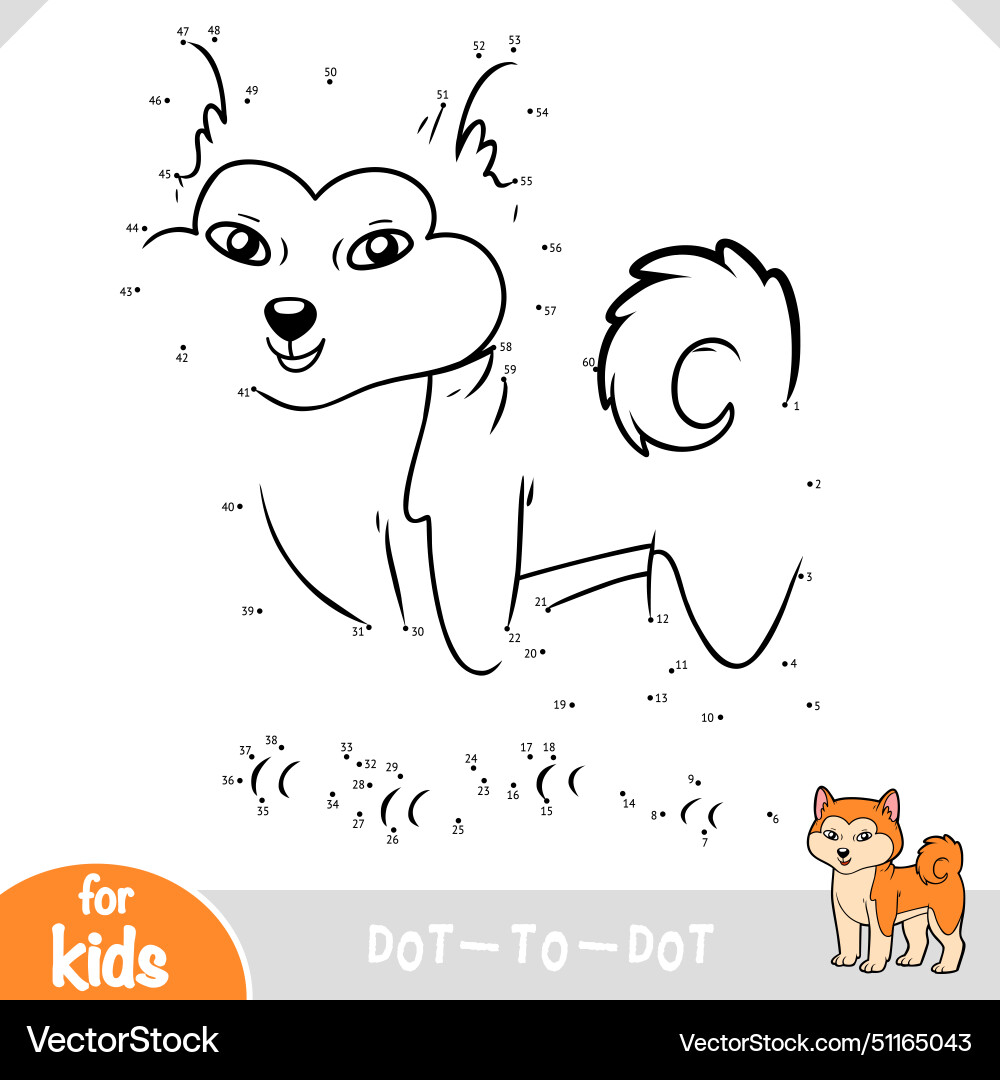 Numbers game education dot to dot game for kids Vector Image