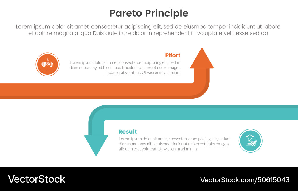 Pareto principle comparison or versus concept Vector Image
