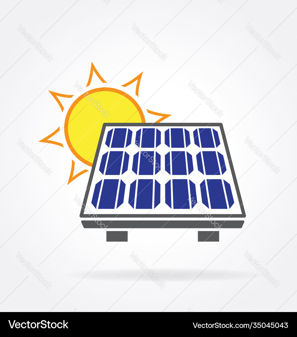 Simple solar panel icon Royalty Free Vector Image