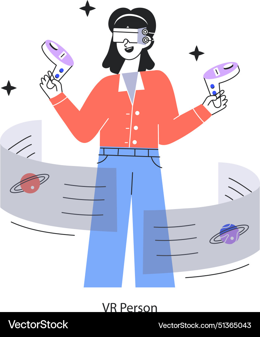 Vr person Royalty Free Vector Image - VectorStock