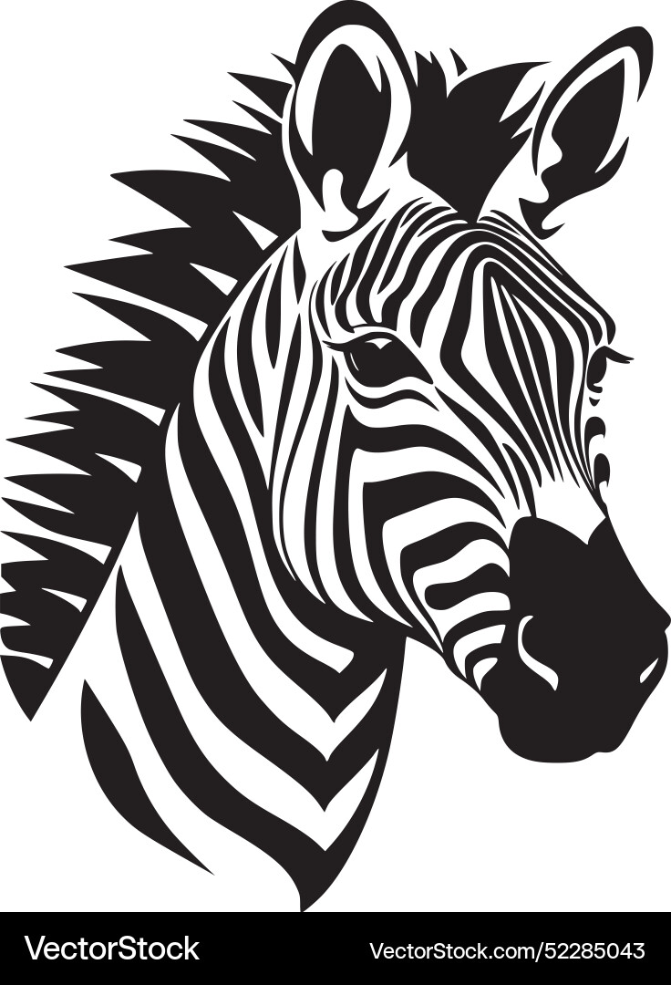 Zebra - minimalist and simple silhouette Vector Image