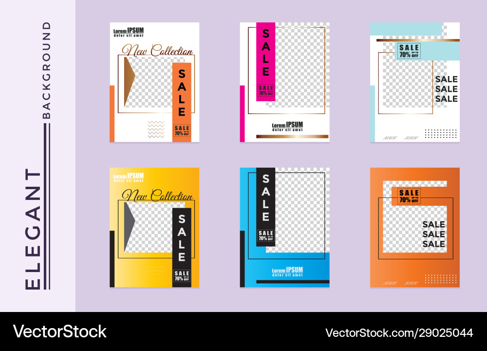 Editable square social network template Royalty Free Vector