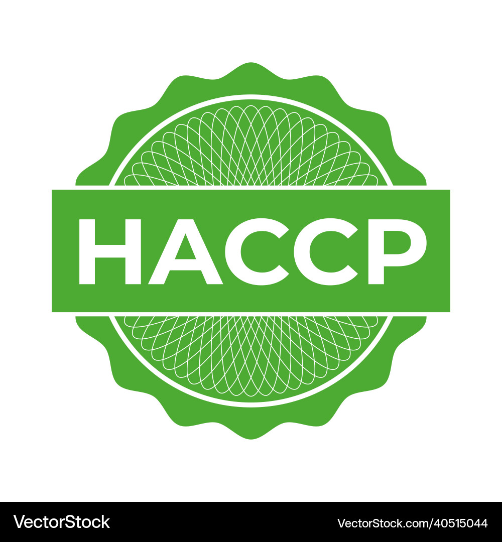 Haccp stamp hazard analysis critical control Vector Image