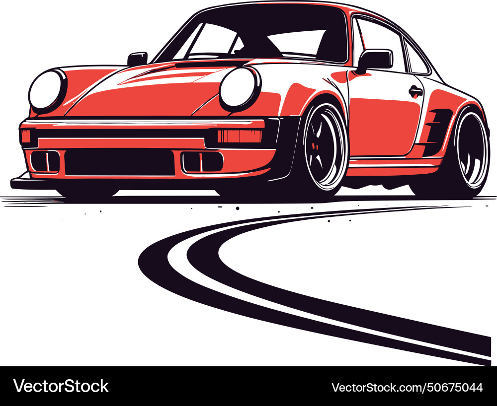 High speed red car cartoon characters Royalty Free Vector