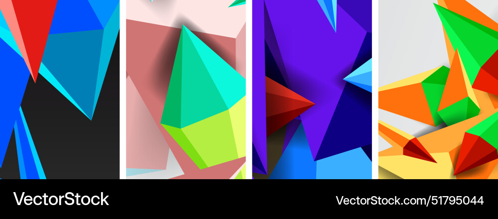 Mosaic triangles poster geometric abstract Vector Image