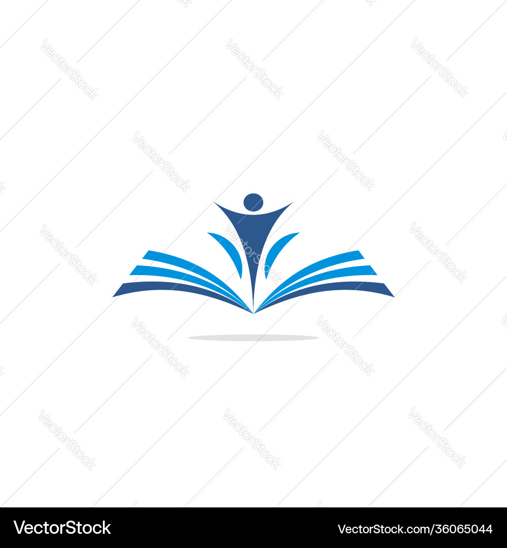 Open book winner education logo Royalty Free Vector Image
