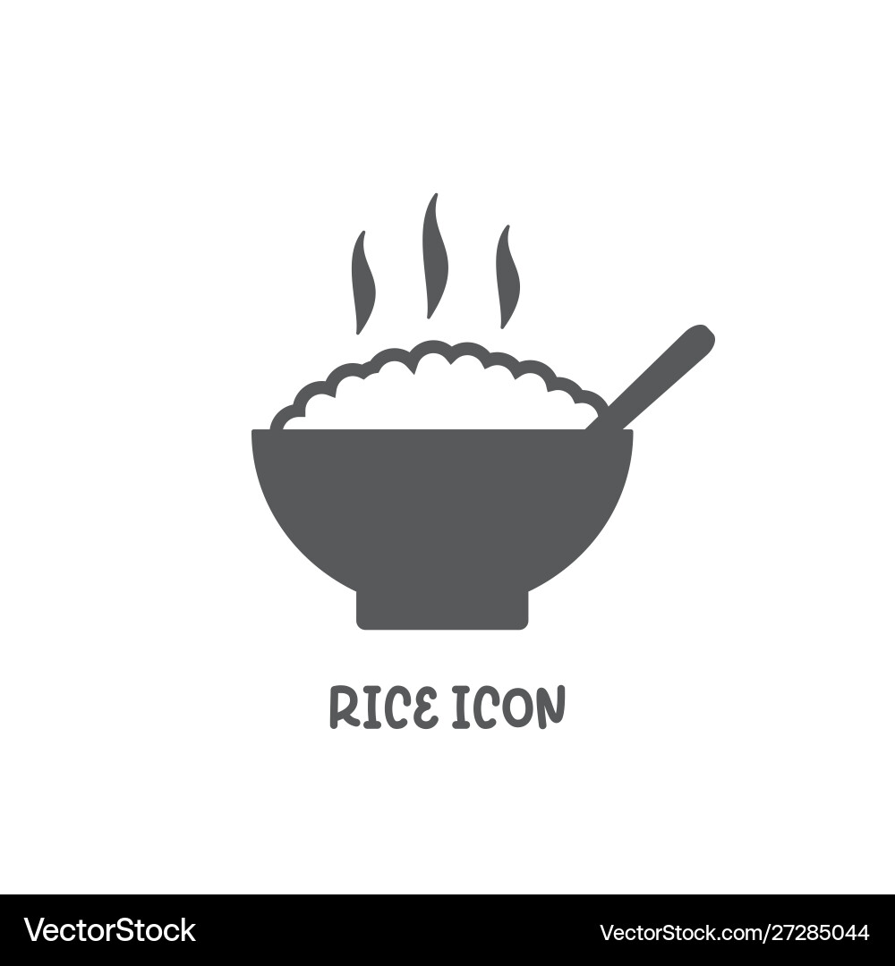 Simple Rice Bowl Icon Royalty Free Vector Image