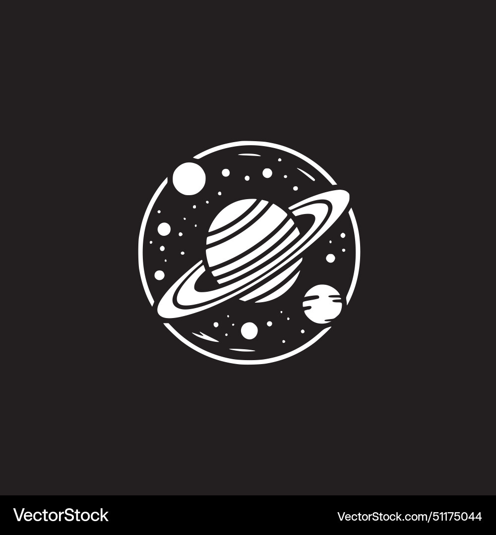 Space - minimalist and flat logo Royalty Free Vector Image