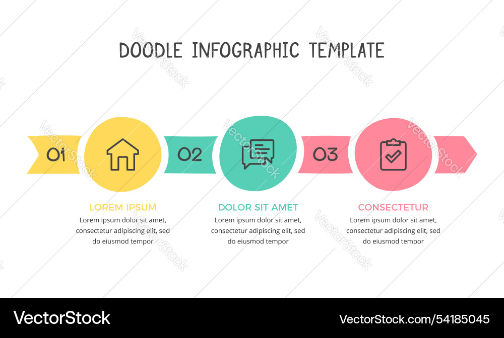 3-Step Process Infographic Royalty Free Vector Image