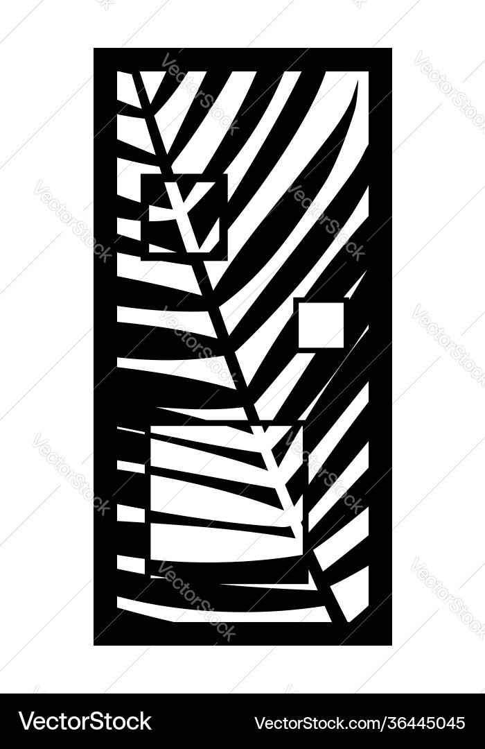 Cnc pattern with palm leaf decor decorative panel Vector Image