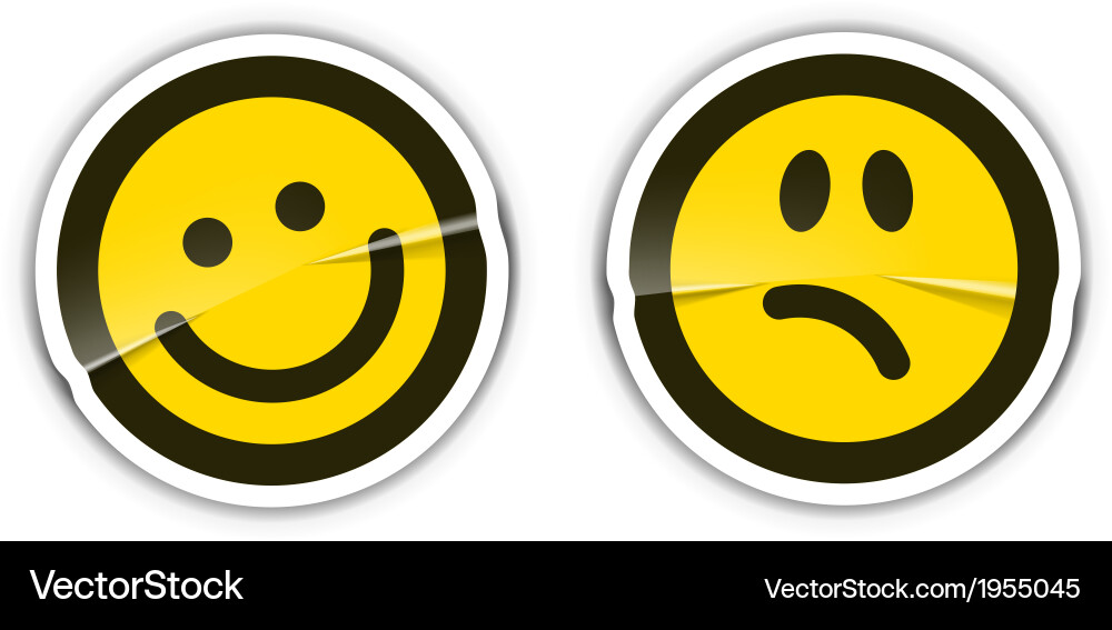 Colorful Emoji Stickers Royalty Free Vector Image