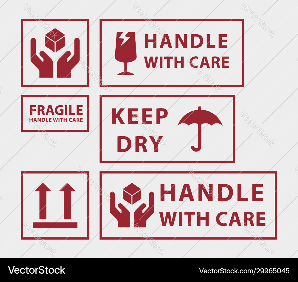 Handle With Care Icons - Shipping Royalty Free Vector Image