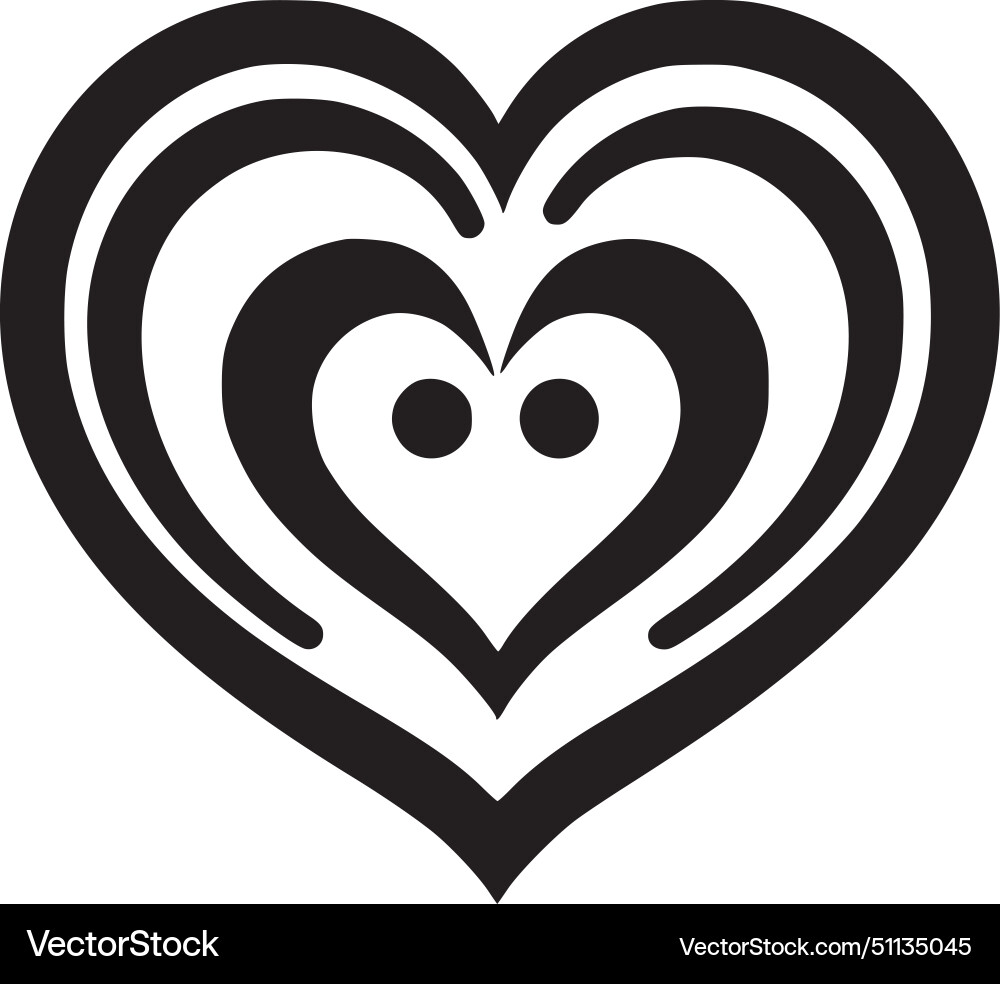 Heart - black and white Royalty Free Vector Image