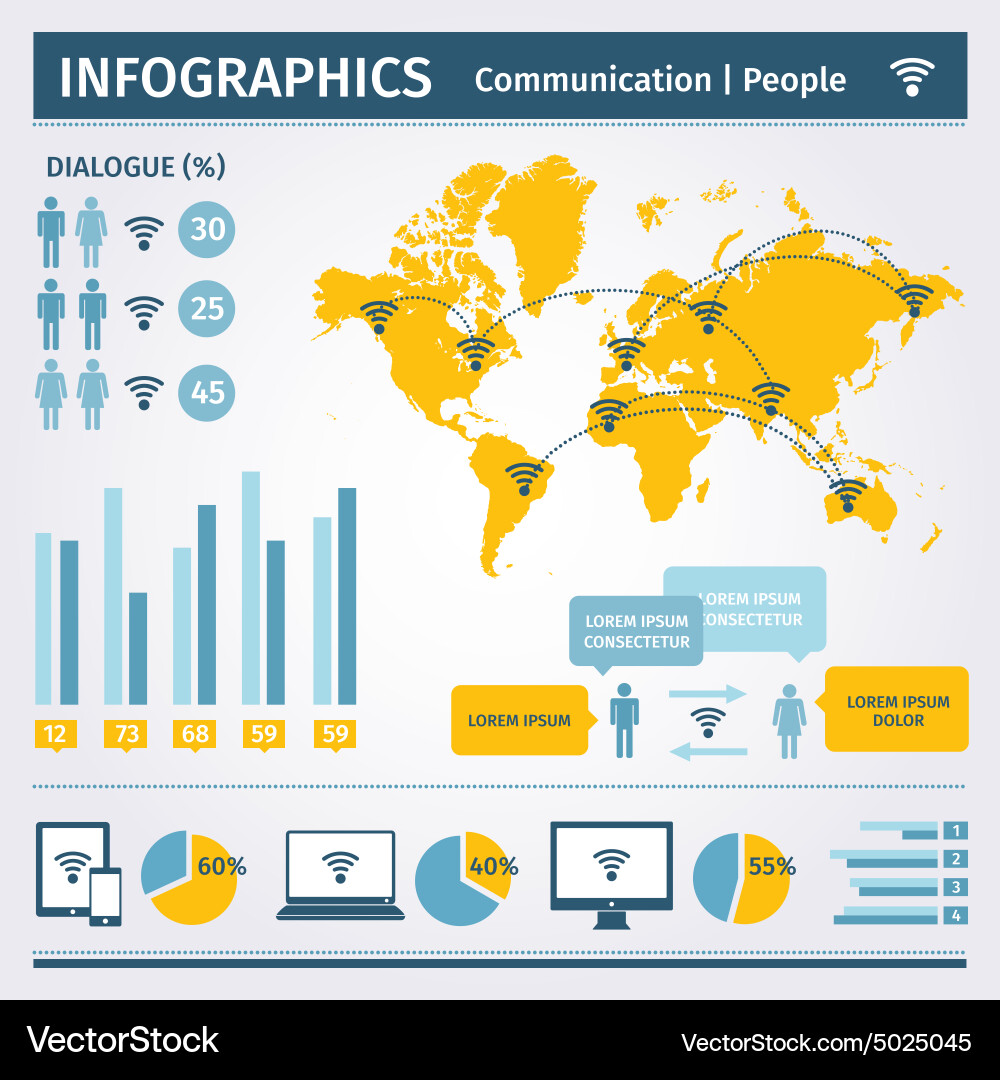 Infographic communication people Royalty Free Vector Image