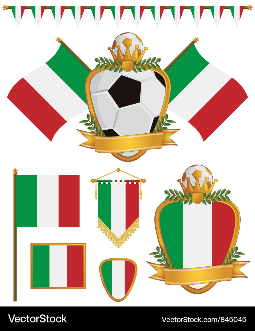 Italy flags Royalty Free Vector Image - VectorStock