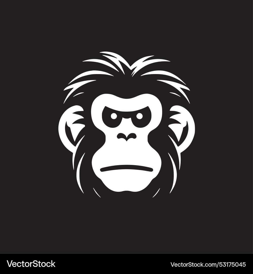 Monkey - black and white isolated icon Royalty Free Vector