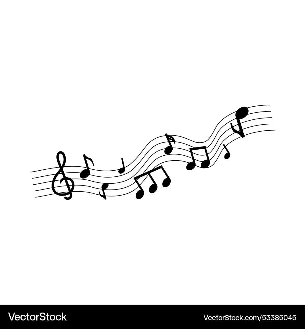 Music sheet notes melody key design isolated Vector Image