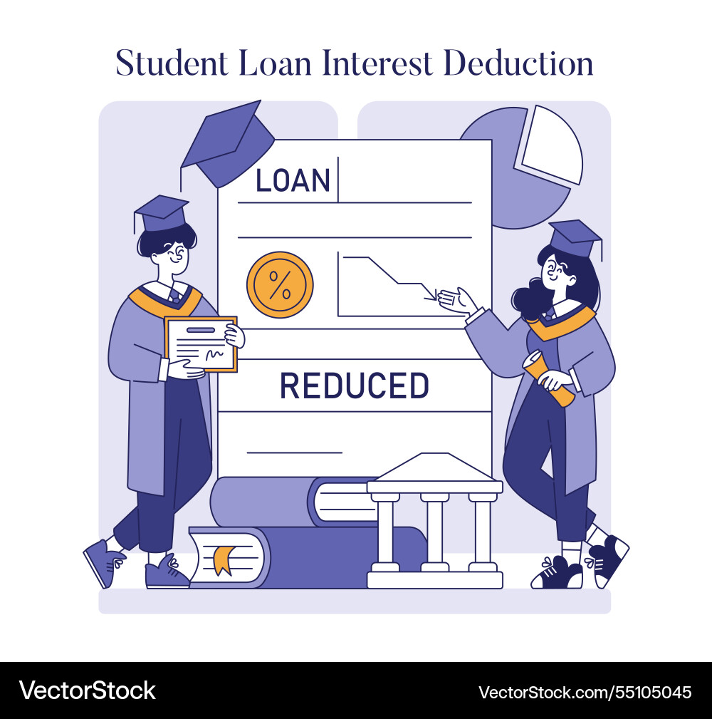 Tax deductions flat Royalty Free Vector Image - VectorStock