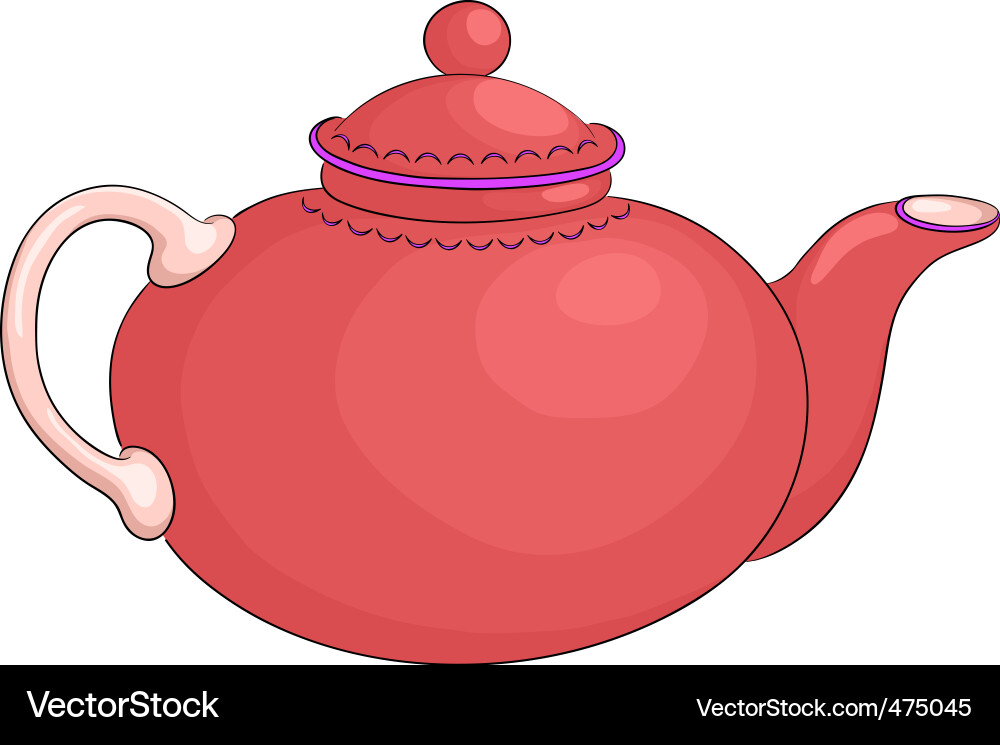 Teapot red Royalty Free Vector Image - VectorStock