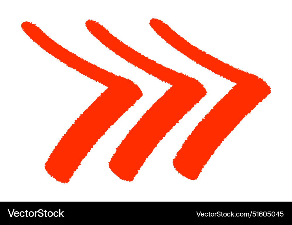 Three red zigzag arrows Royalty Free Vector Image