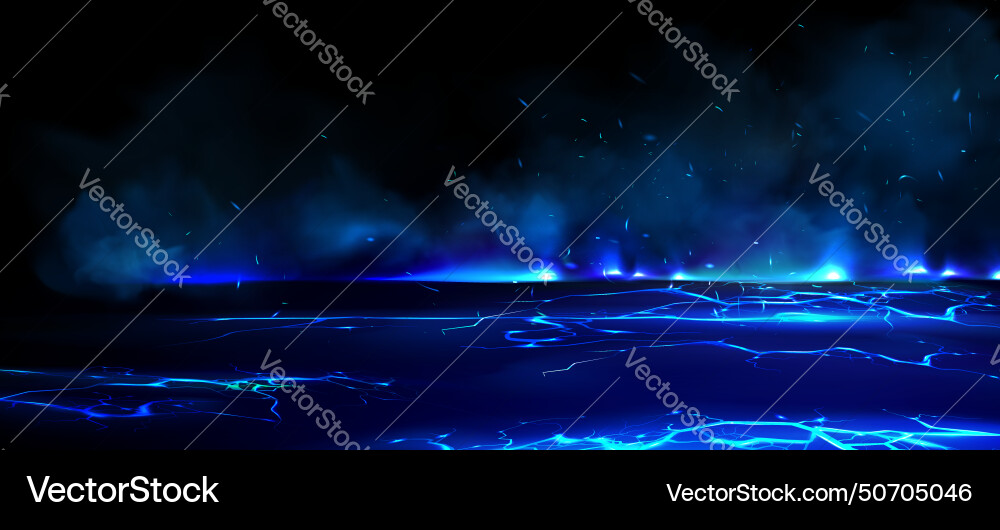 3d blue crack effect and fire light background Vector Image