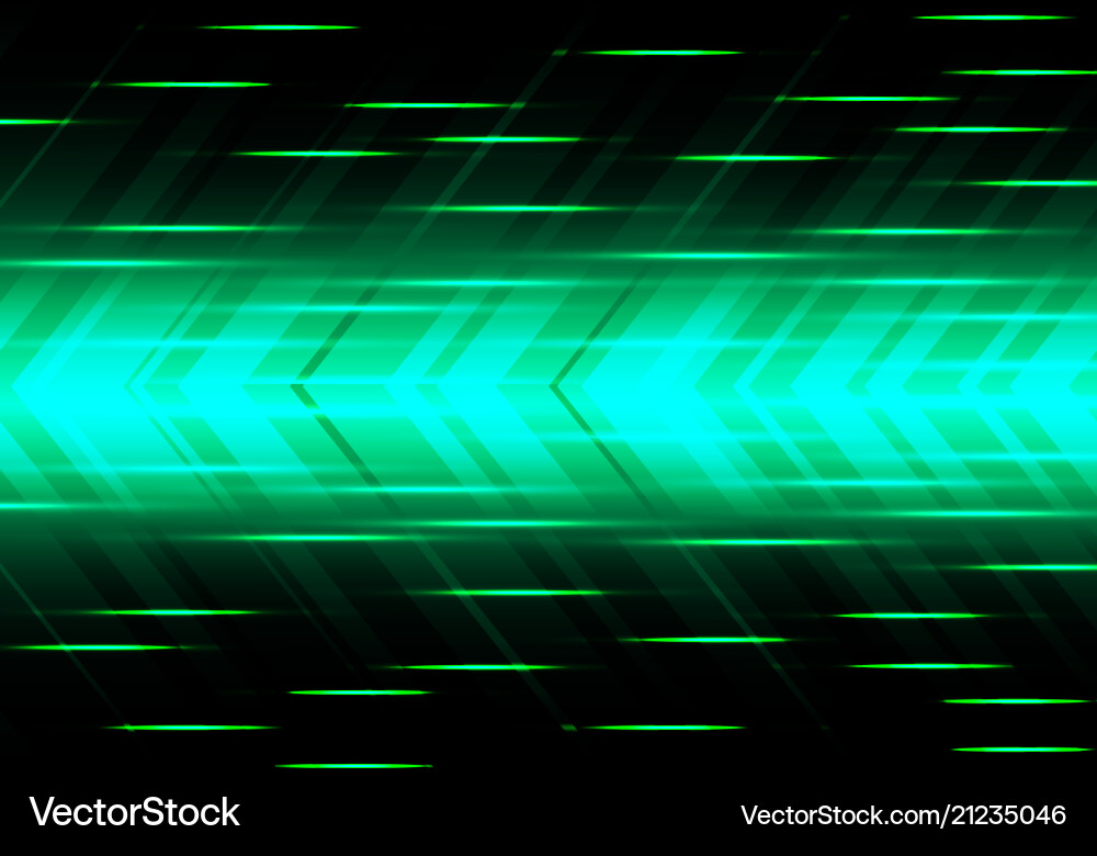 Abstract green arrow speed power technology Vector Image