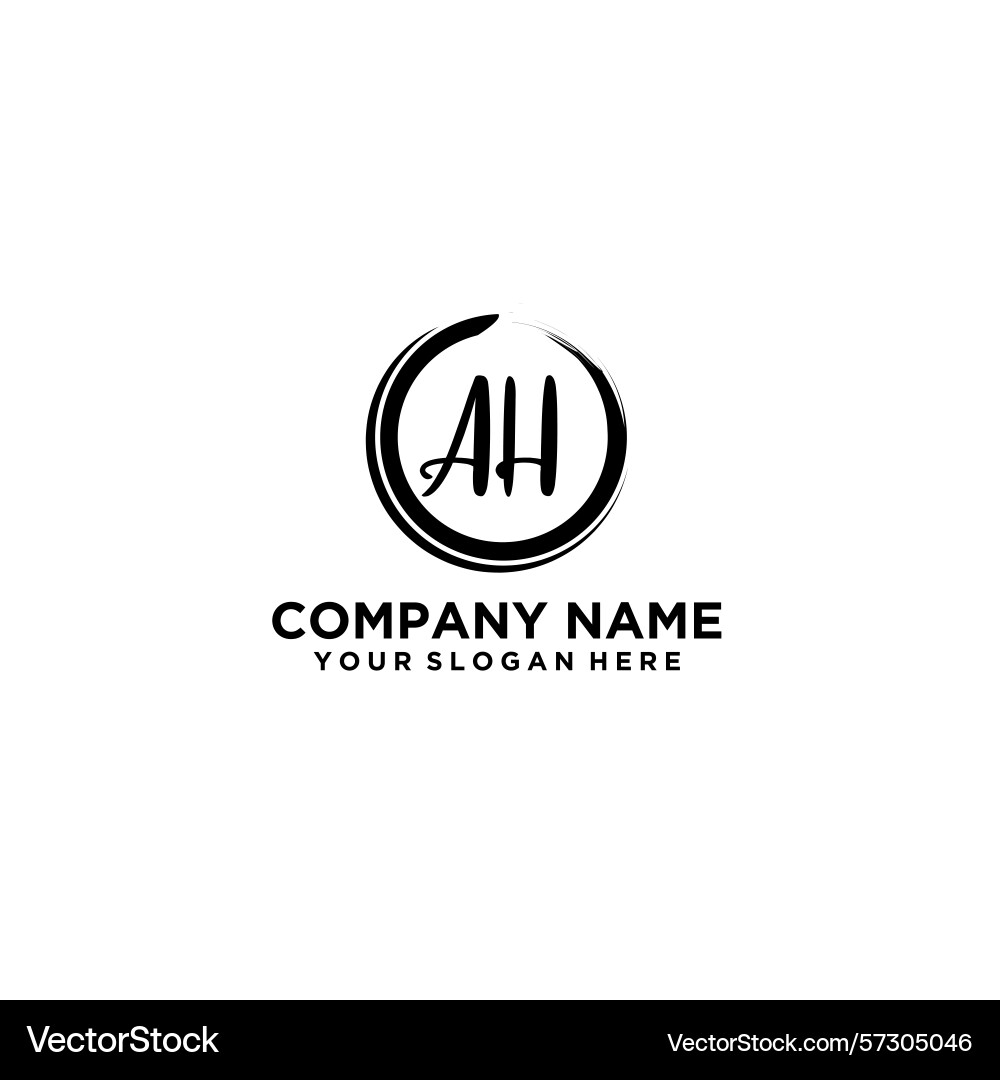 Ah elegant floral monogram logos for boutique Vector Image