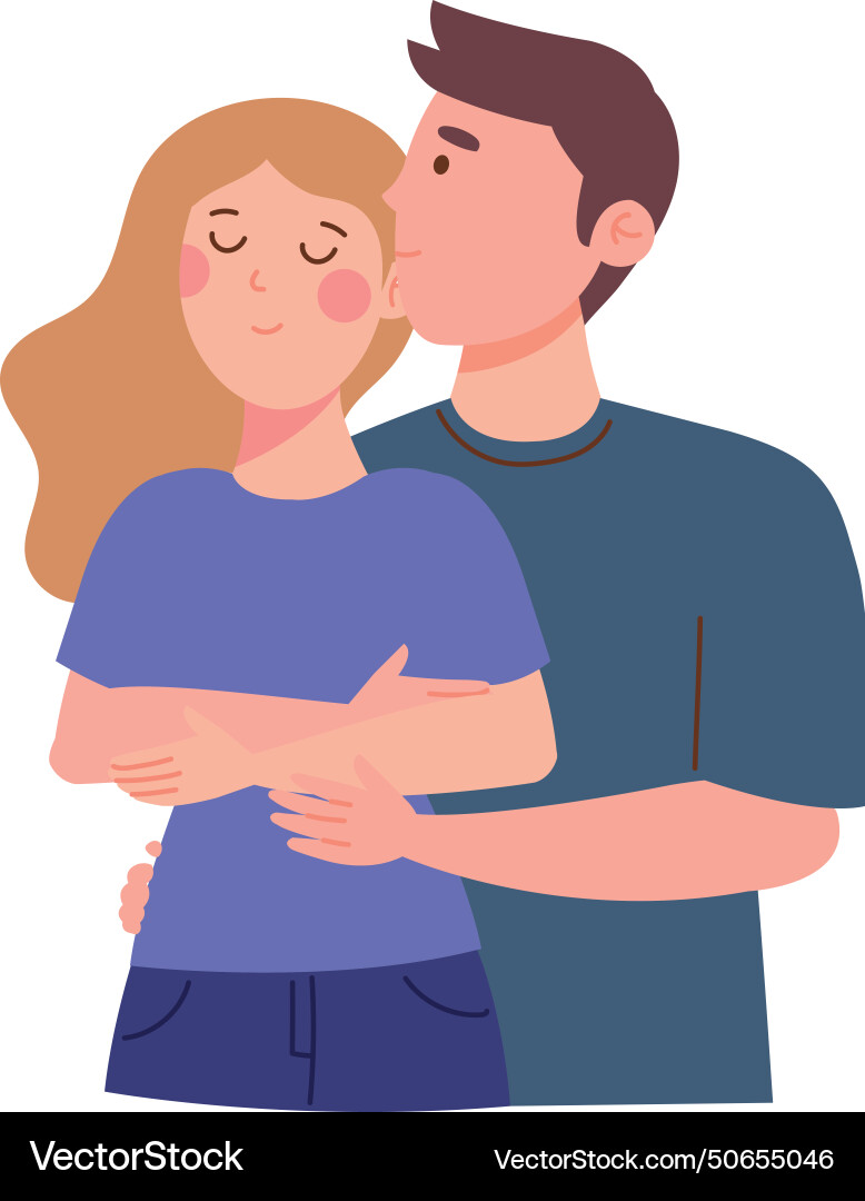 Couple kissing romantic Royalty Free Vector Image