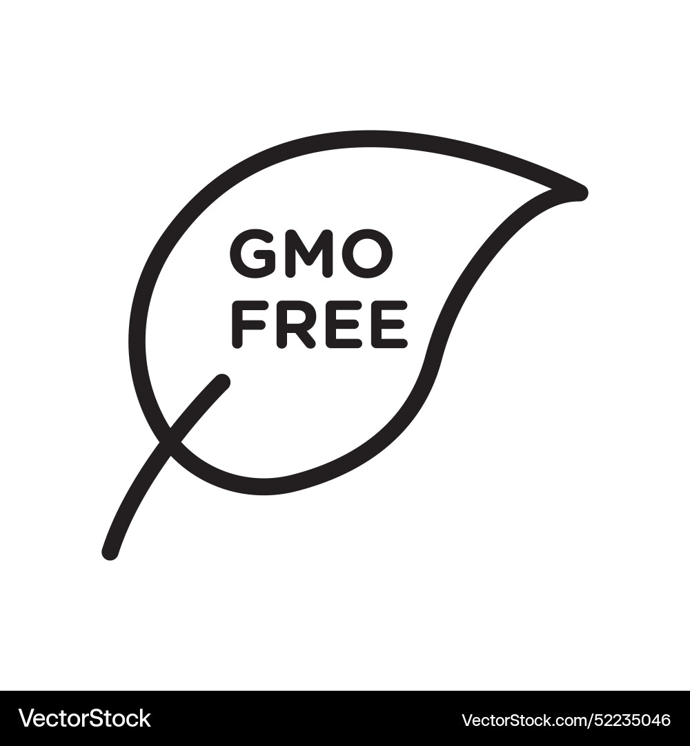 Gmo free icon black line art logo Royalty Free Vector Image