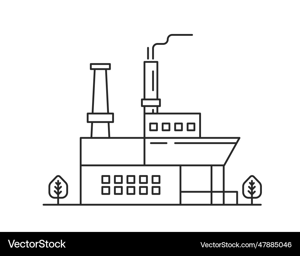 Industrial Factory Building Royalty Free Vector Image
