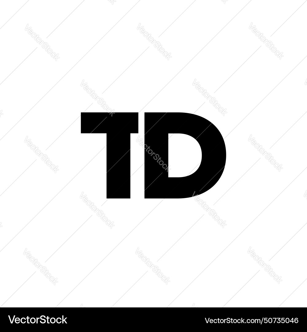 Letter t and d td logo design template minimal Vector Image