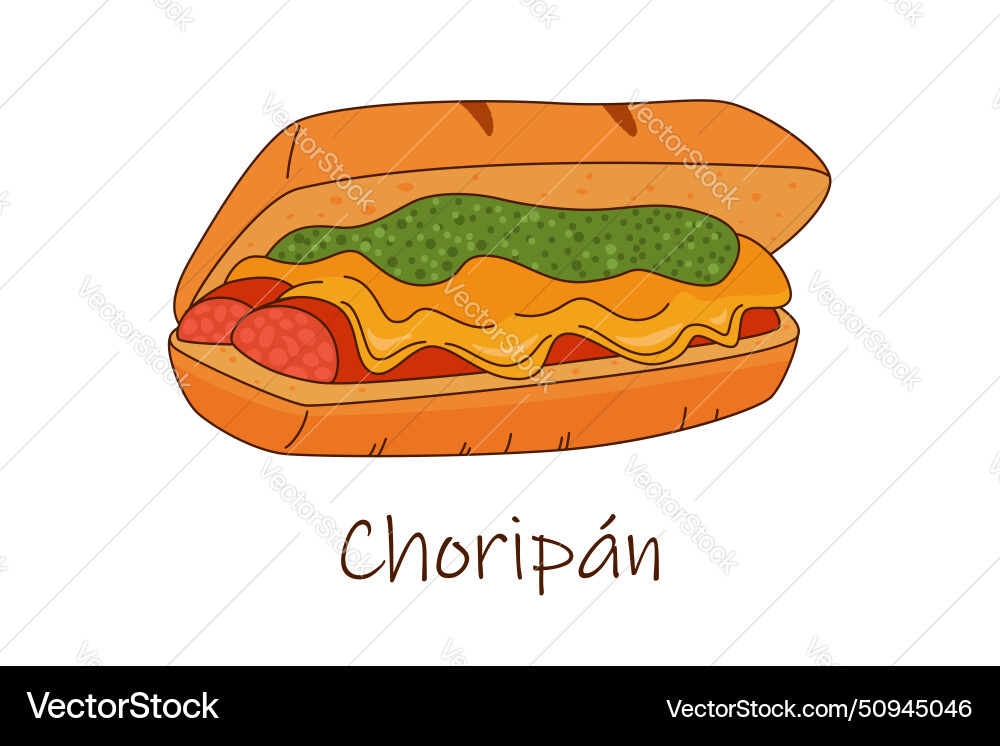 Mexican cuisine choripan Royalty Free Vector Image