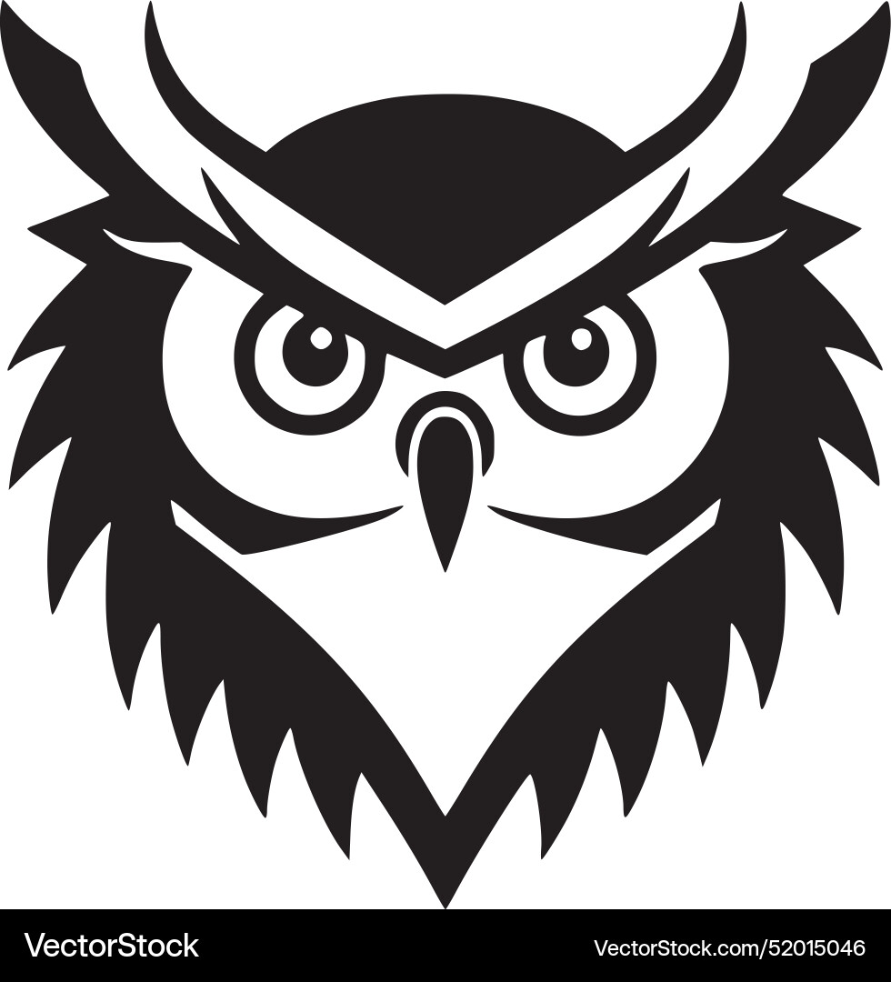 Owl - black and white Royalty Free Vector Image