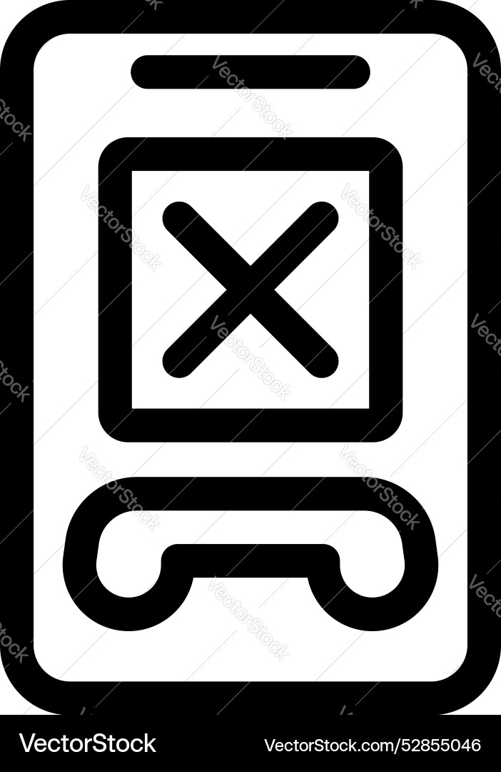 Smartphone showing canceled call interface icon Vector Image
