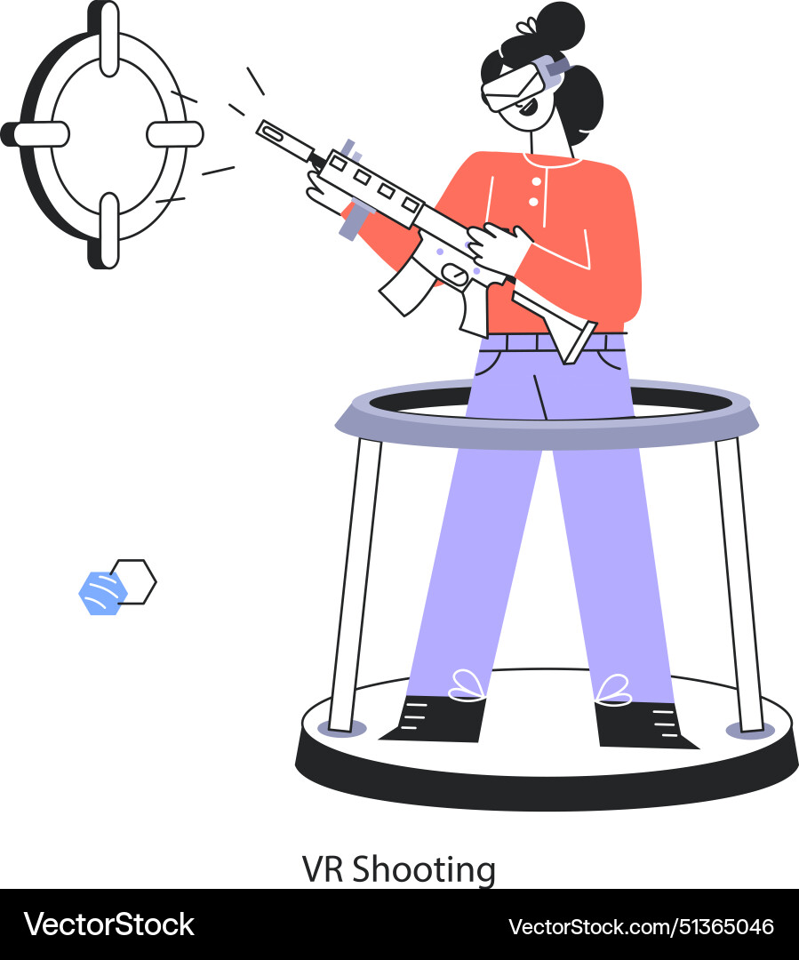 Vr shooting Royalty Free Vector Image - VectorStock