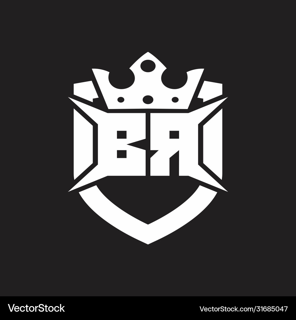 Elegant Monogram Shield Logo Royalty Free Vector Image