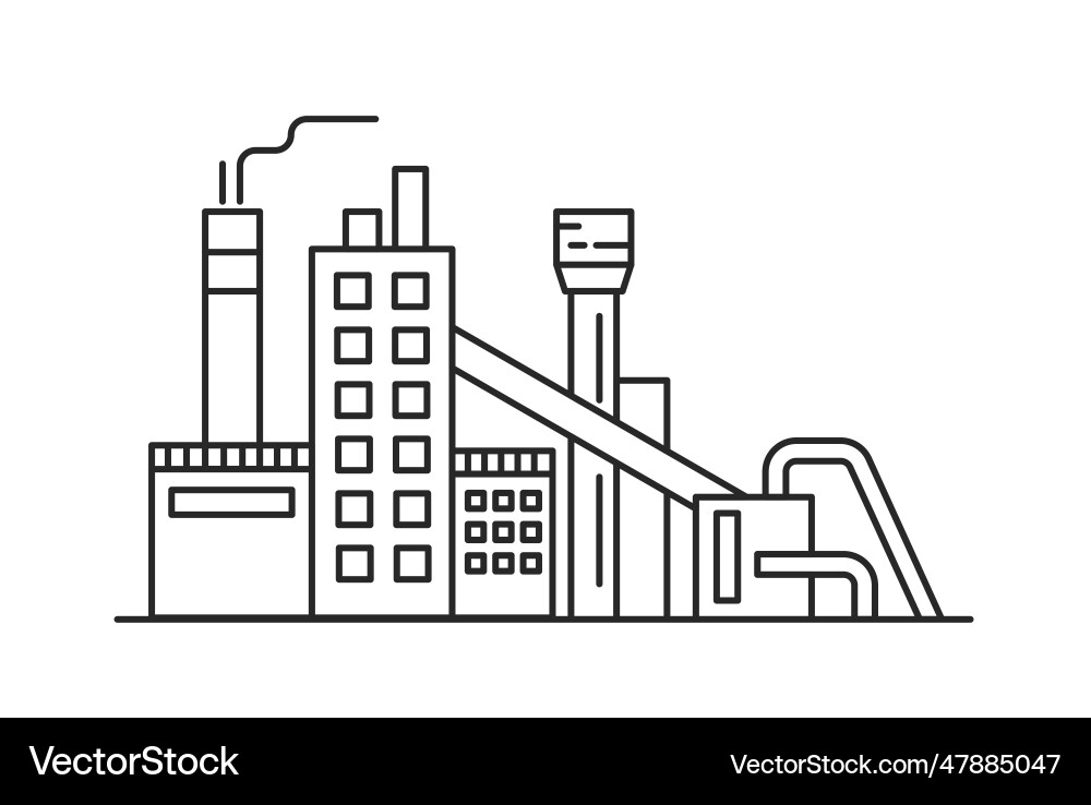 Factory Building Production Royalty Free Vector Image