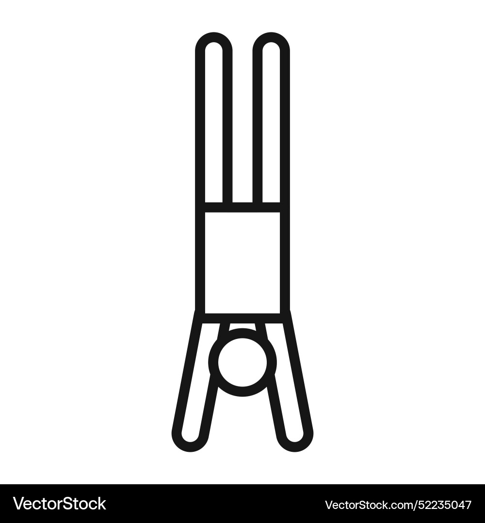 Handstand exercise icon black line art logo Vector Image