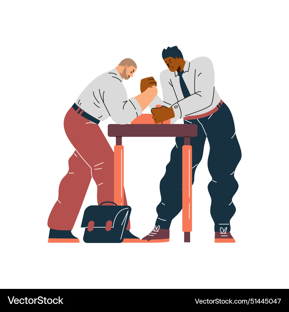 Office arm wrestling leadership challenge Vector Image