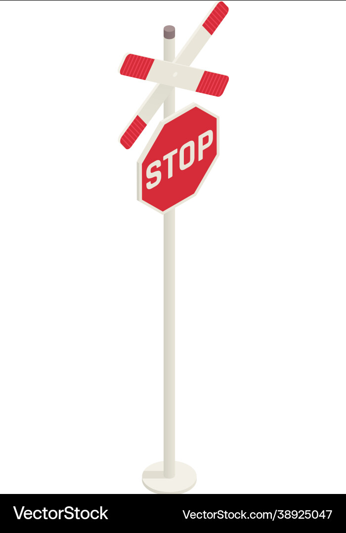 Railway crossing sign Royalty Free Vector Image