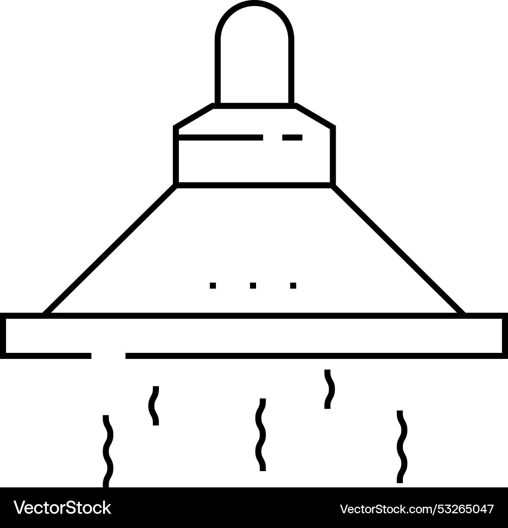 Range hood restaurant equipment line icon Vector Image